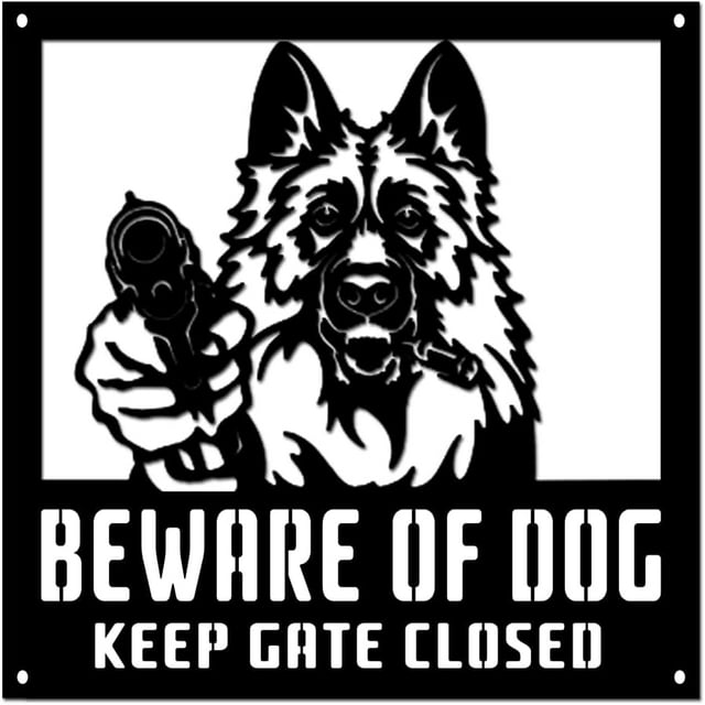 Beware of Dog Sign Keep Gate Closed Beware of Dogs Sign Dog Metal ...