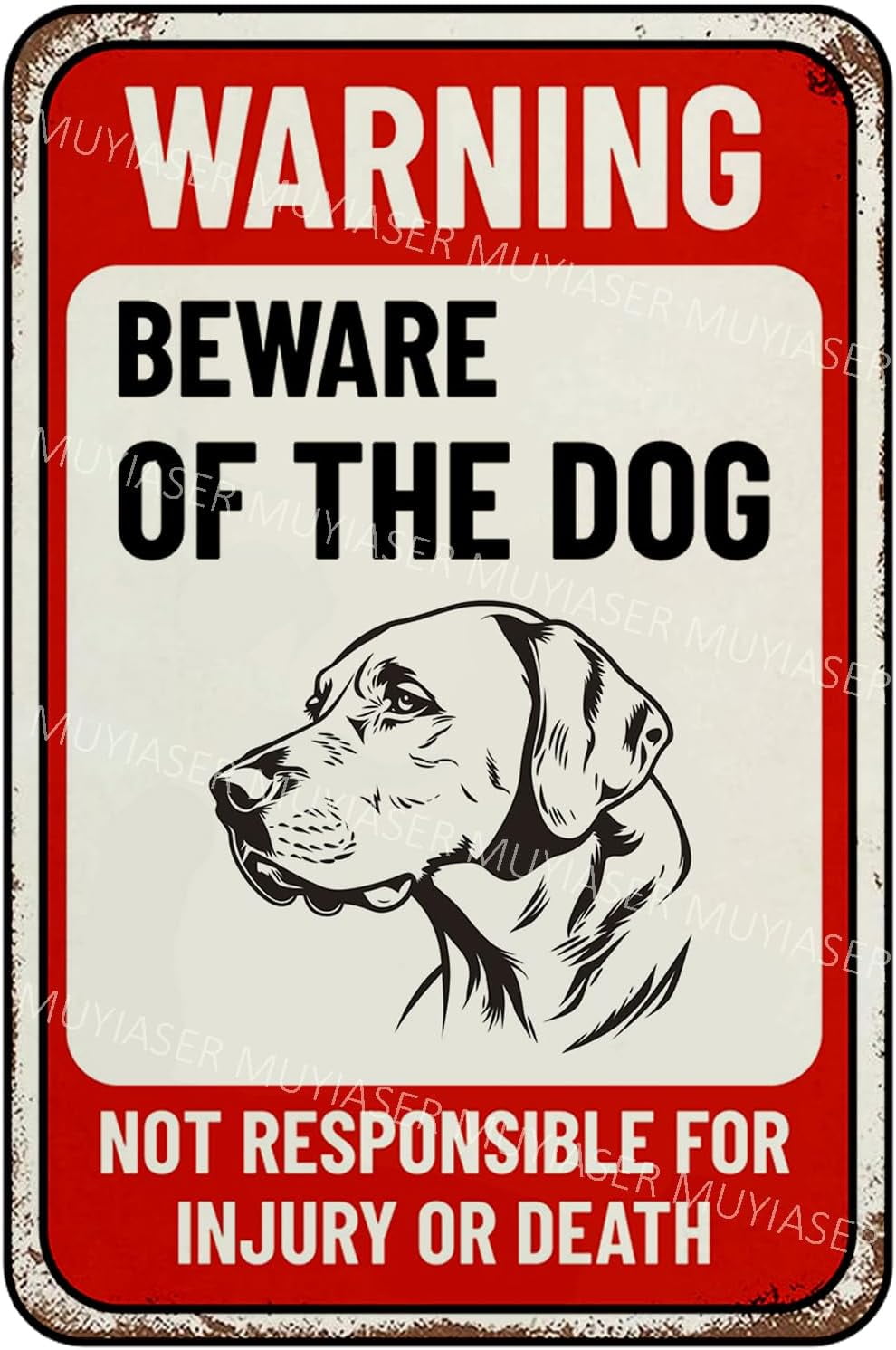 Beware Of Dog Sign Labrador Warning Sign Aluminum Metal Tin Signs ...
