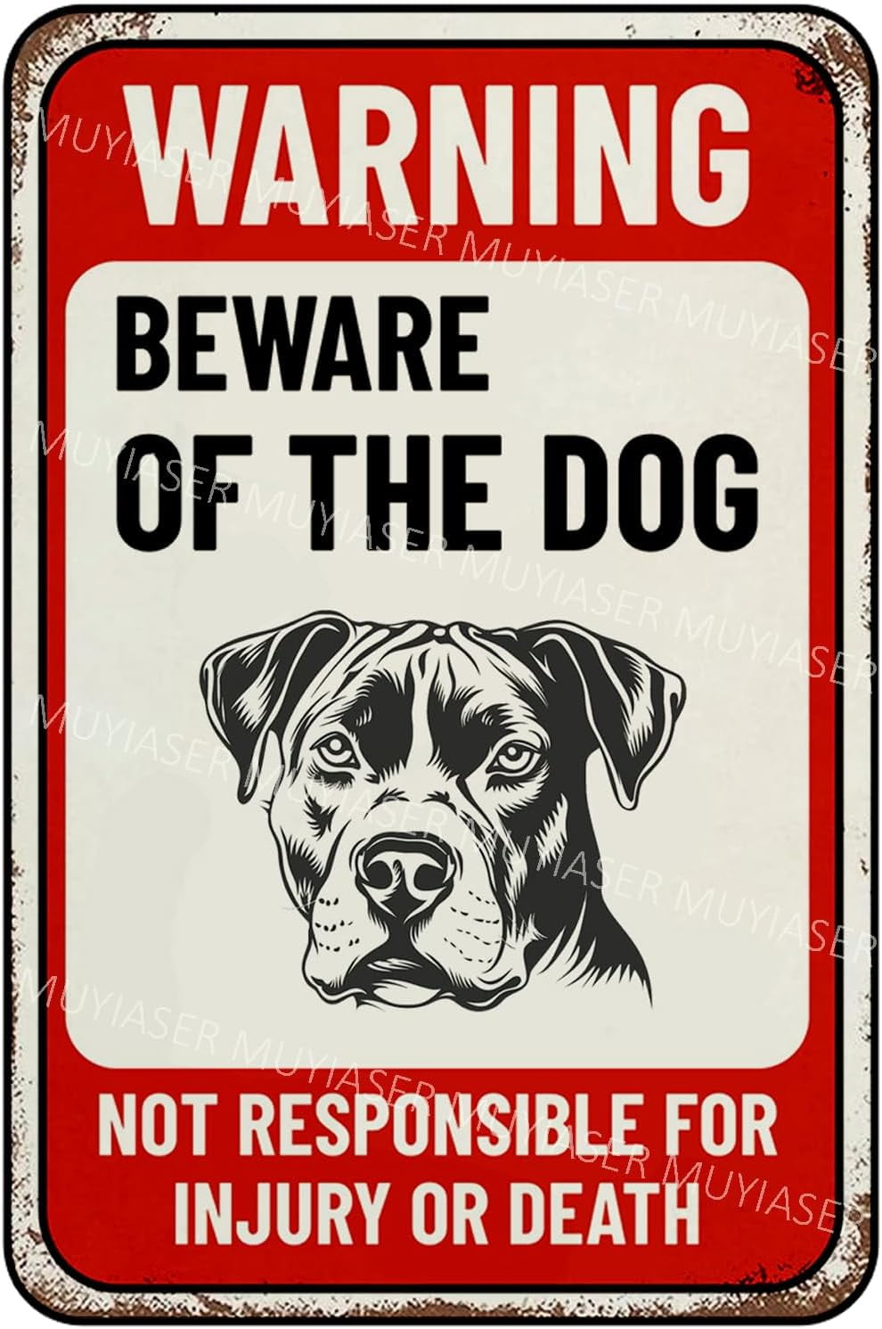 Beware Of Dog Sign Pitbull Warning Sign Aluminum Metal Tin Signs ...