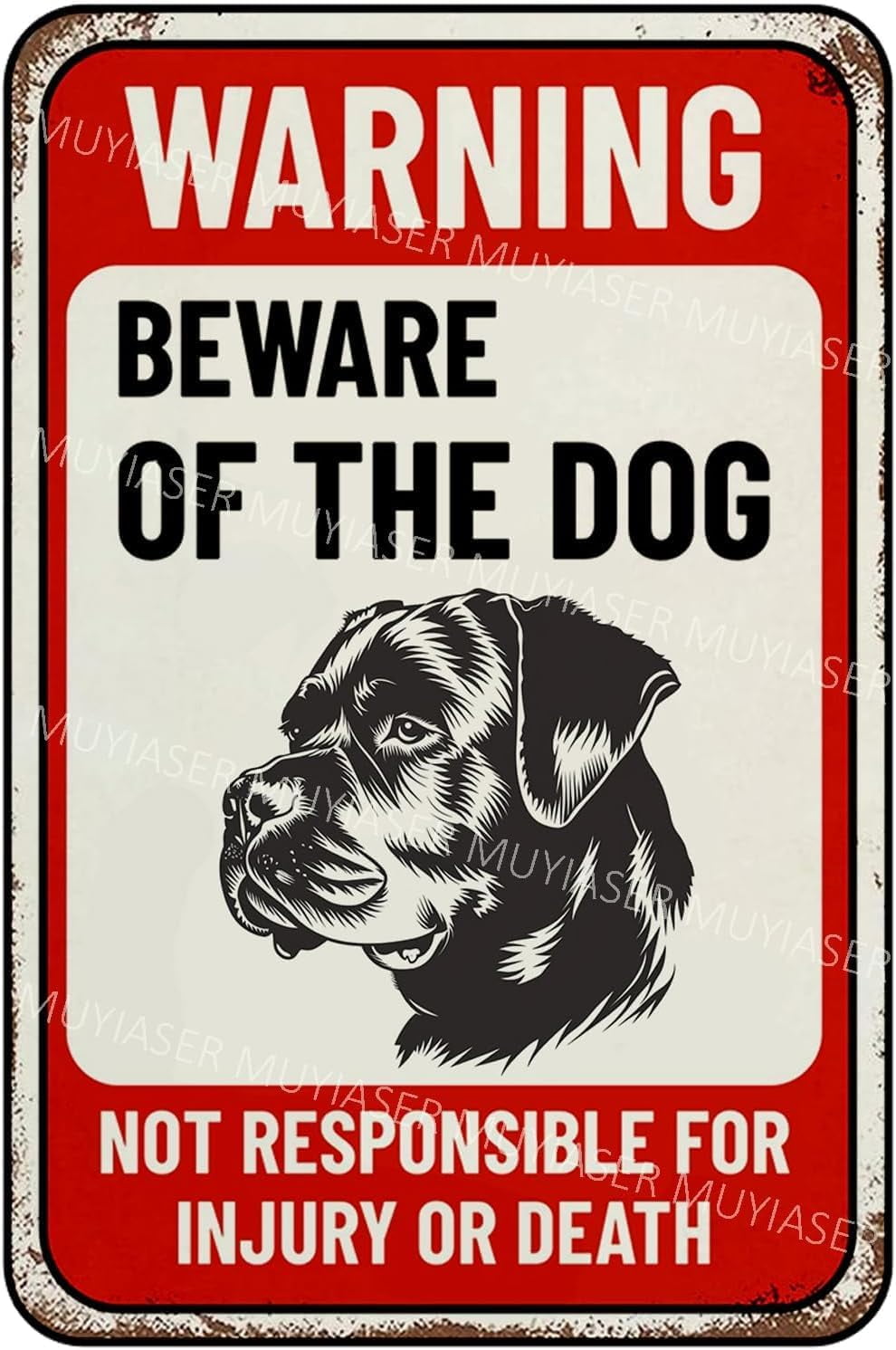 Beware Of Dog Sign Rottweiler Warning Sign Aluminum Metal Tin Signs ...