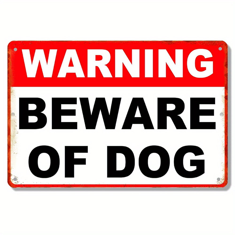 Beware of Dog Sign Tin Plate Dog Warning Signs for Fence Warning Metal ...