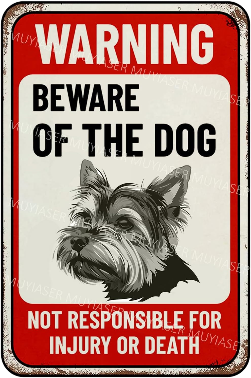 Beware Of Dog Sign Yorkie Warning Sign Aluminum Metal Tin Signs Outdoor ...