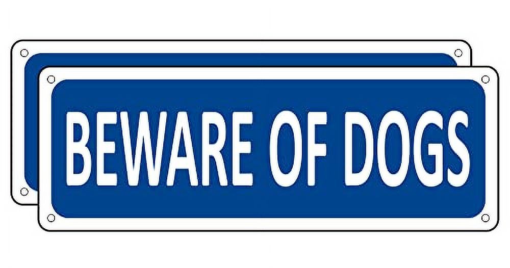 Beware of Dog Signs .. for Fence, (2 Pack) .. Metal Dog Beware Signs ...