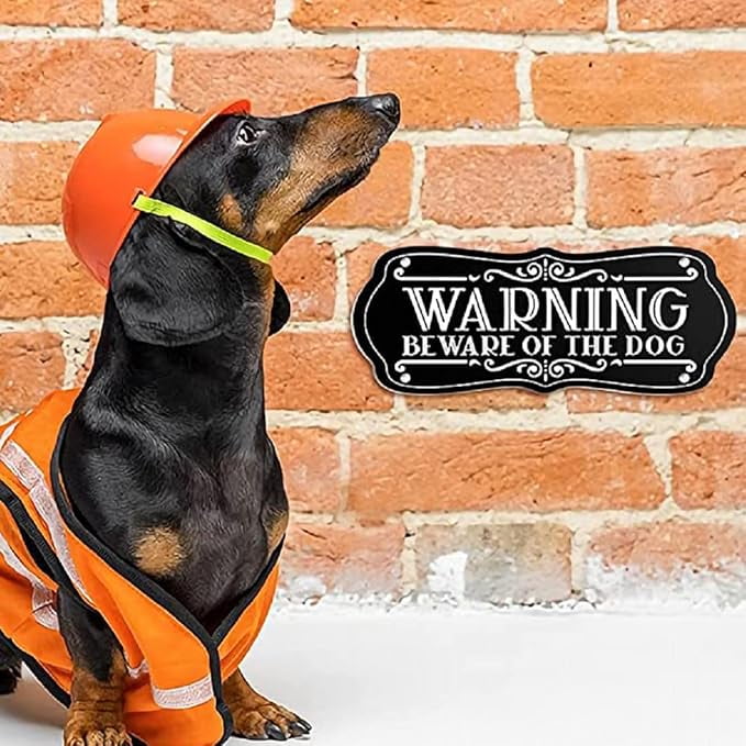 Beware of Dog Signs for Fence, 3 x 9 Inch Rust Free Metal Warning Sign ...