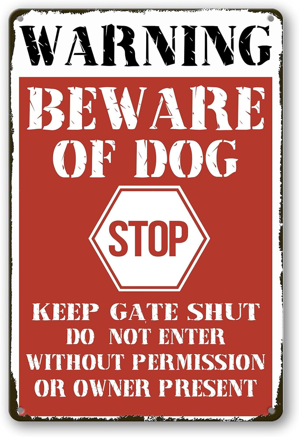 Beware Of Dog Signs For Fence Warning Tin Signs Beware Of Dog Yard Sign ...