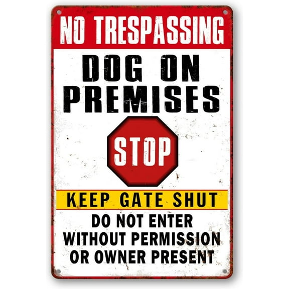 Loopeer 2 Pack Beware of Dog Signs - 12 x 8 Inch No Trespassing Warning ...