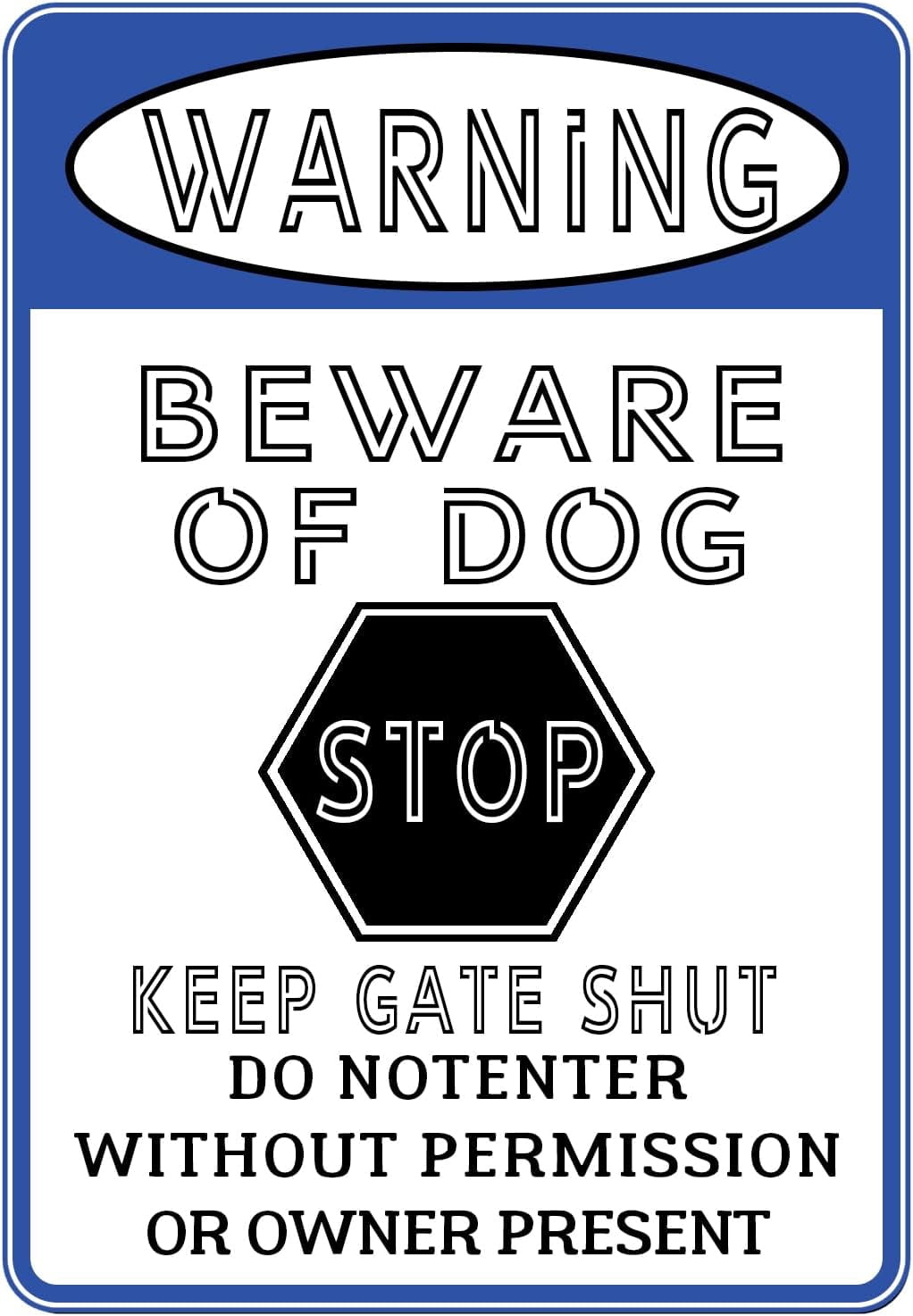 Beware Of Dog Tin Sign Garden Warning Signs Metal Signs For Yard Stop ...