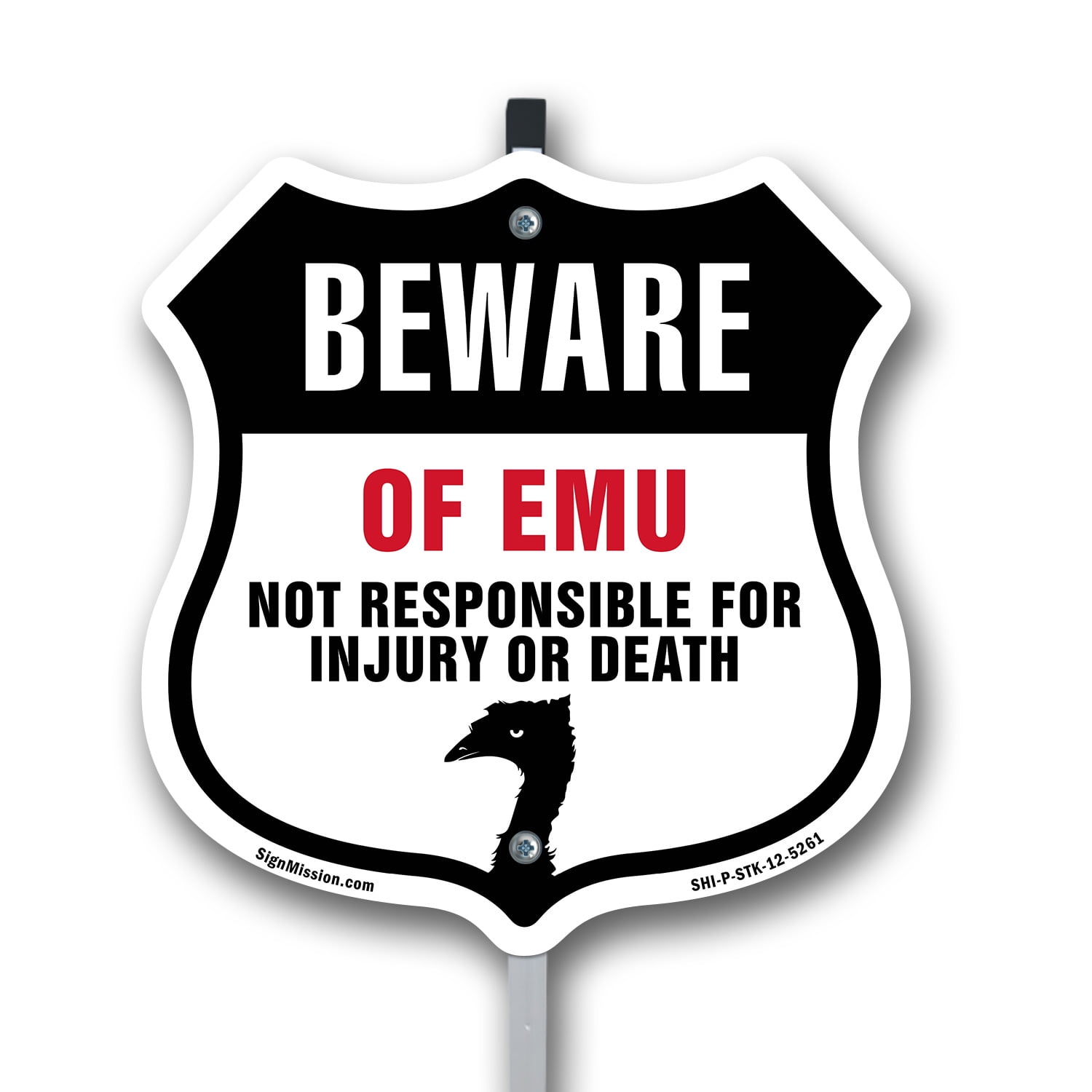 Beware Of Emus Not Responsible For Injury Or Death 12 inch X 12 inch ...