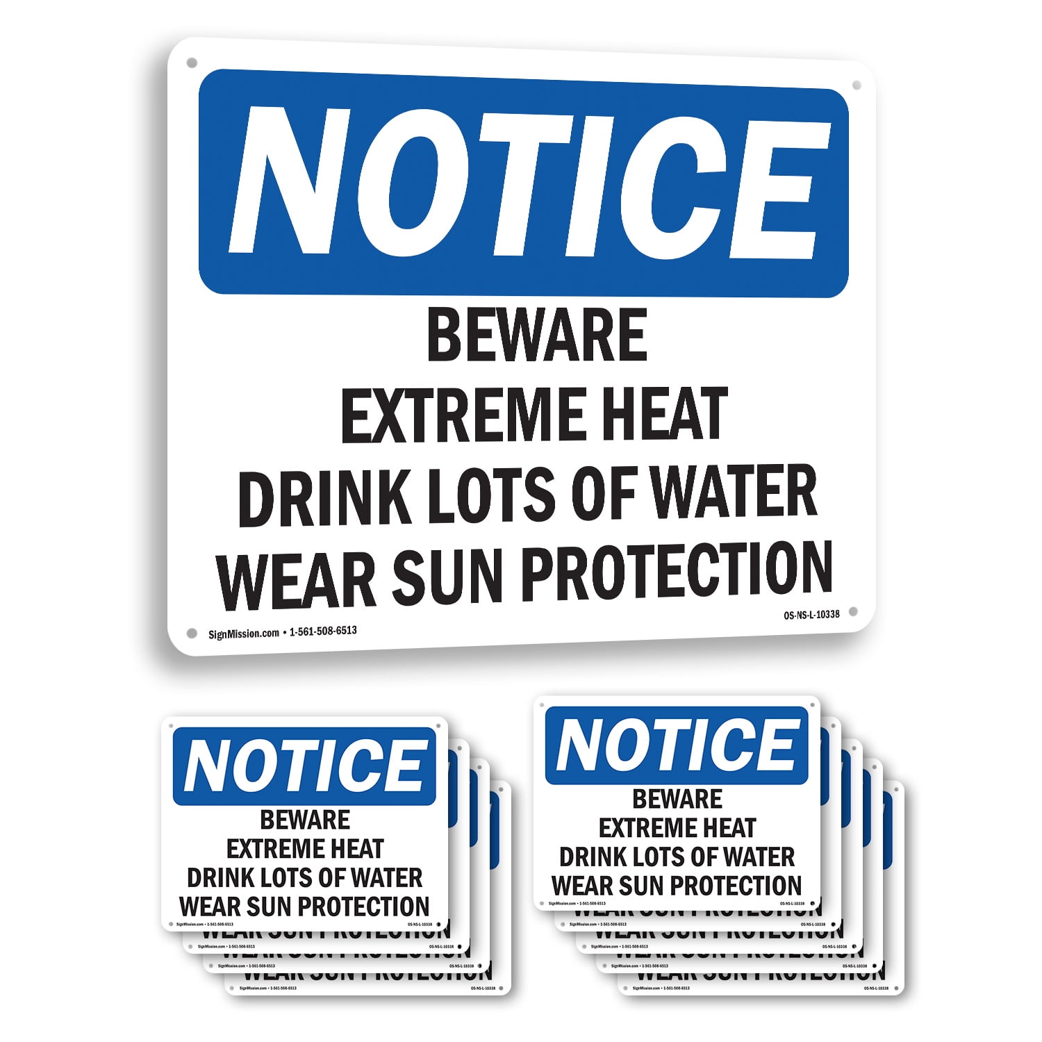 Beware Extreme Heat Drink Lots Of Water OSHA Notice Aluminum Sign 24 ...