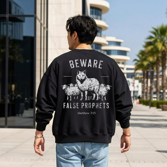 Beware of False Prophets Sweatshirt | Wolf in Sheep's Clothing Shirt | Christian Dad | Grunge ...