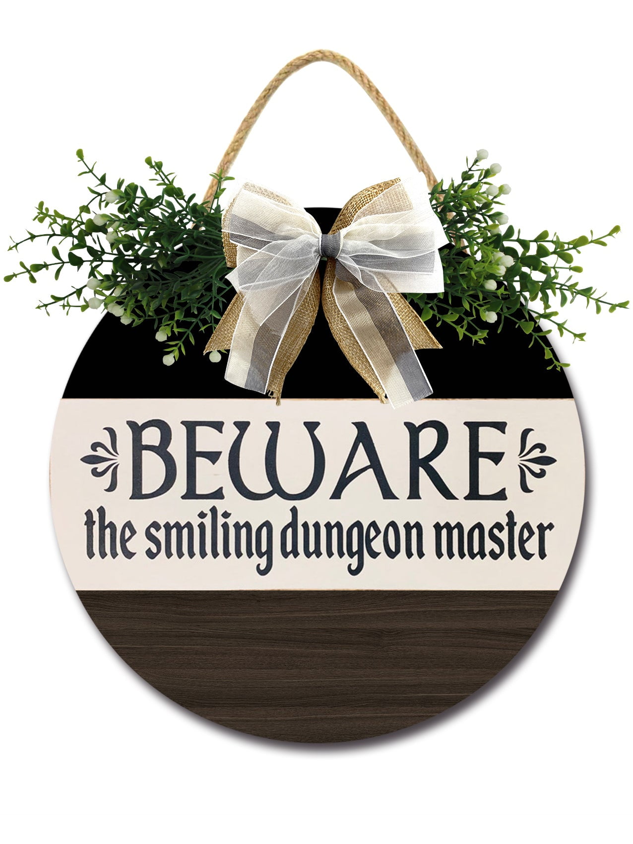 Beware Front Door Sign Funny Wreaths Hanging Wooden Plaque Decoration ...