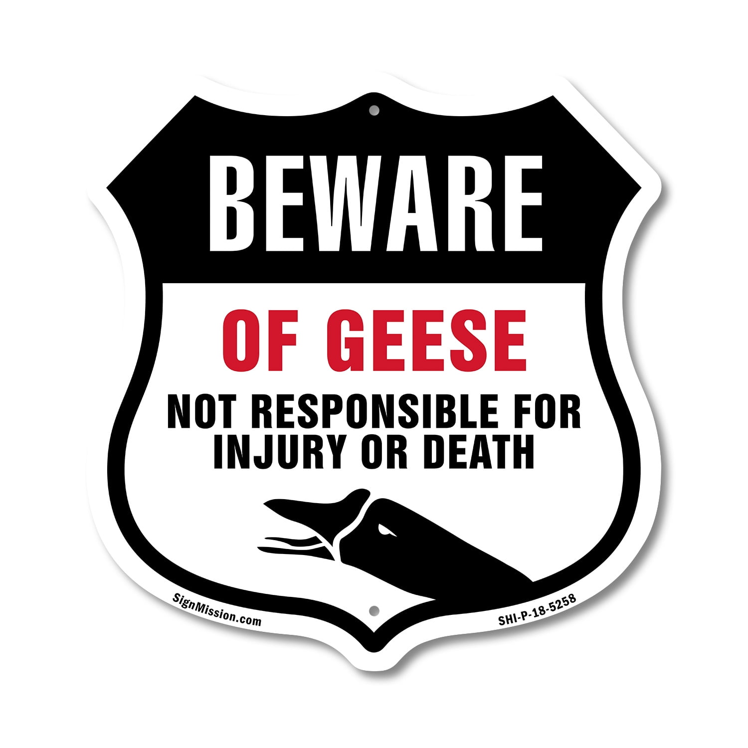 Beware Of Geese Not Responsible For Injury Or Death (2 Pack) 12 inch X ...