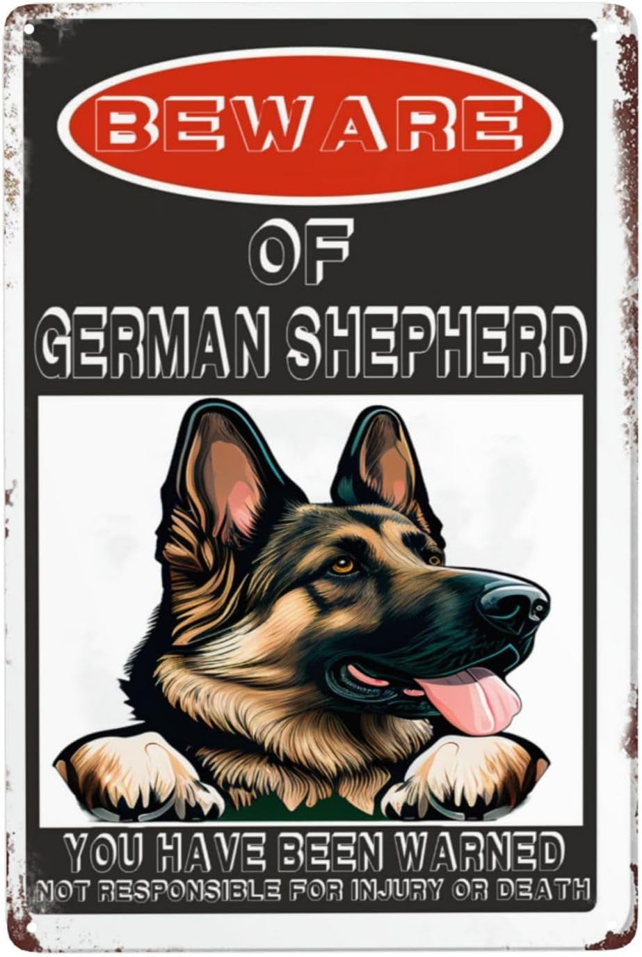 Beware Of German Shepherd Sign,12"X 8" Rust Free Beware Of German ...