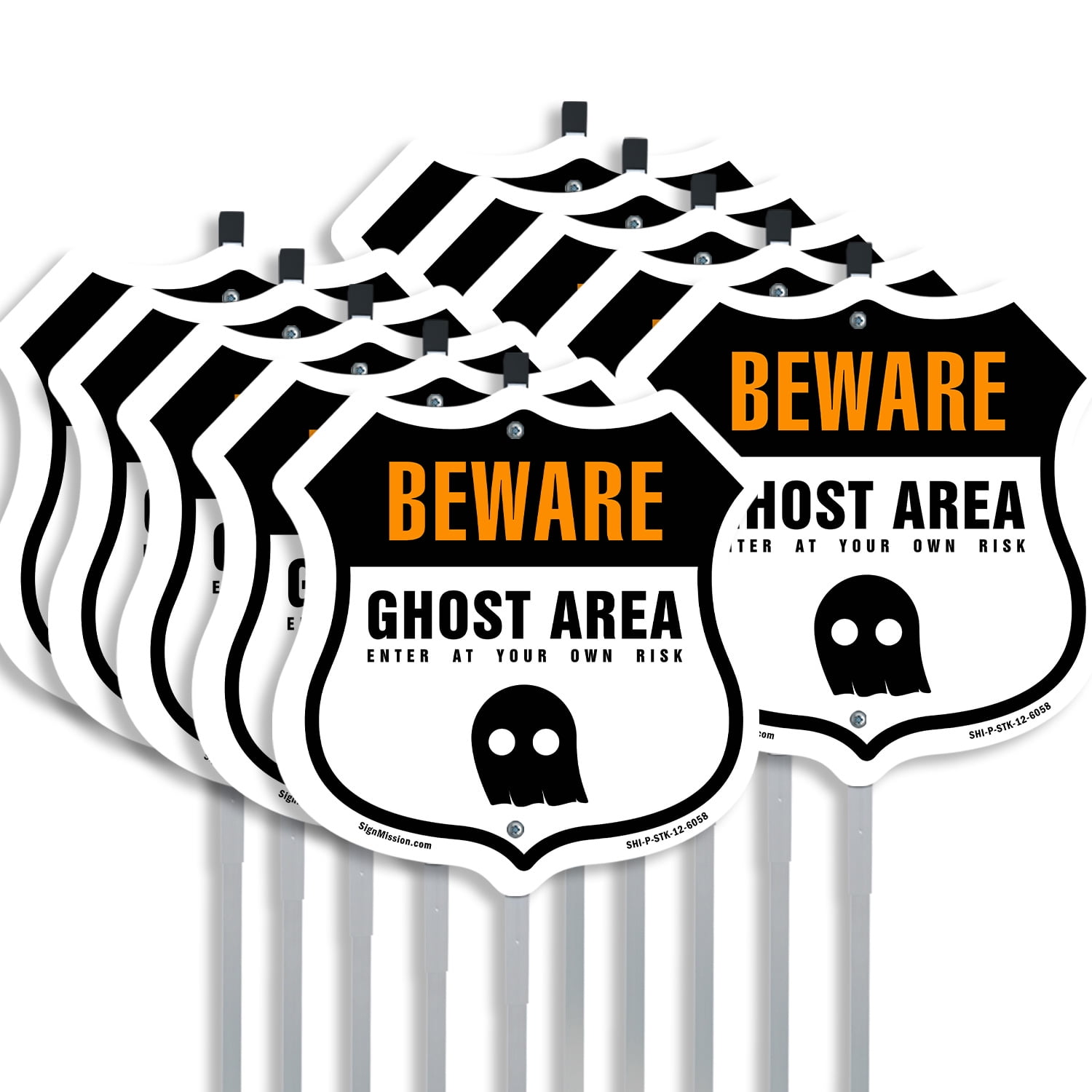 Beware Ghost Area Enter At Your Own Risk (10 Pack) 12 inch X 12 inch ...