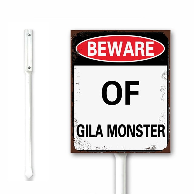 Beware of Gila Monster Metal Sign Rustic Yard Sign With Stake 4.6 x 6 ...