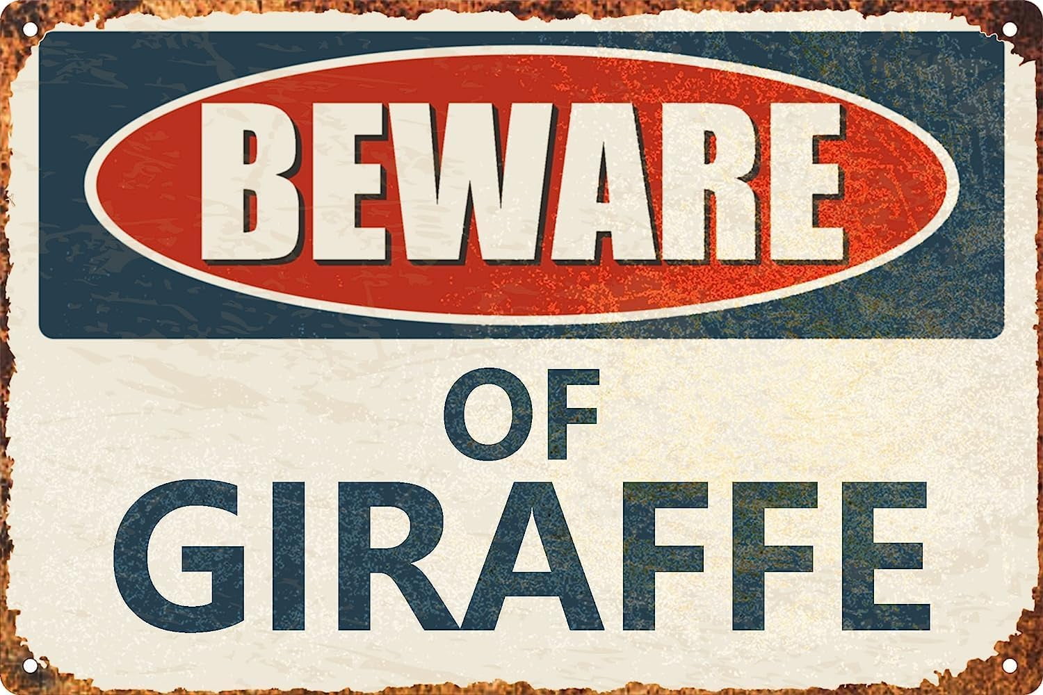 Beware Of Giraffe Vintage Metal Sign Man Cave Sign Vintage Bar Home Pub ...