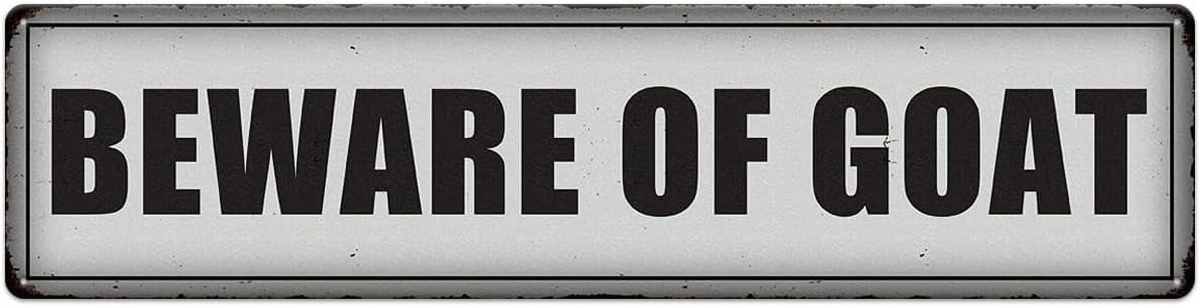 Beware Of Goat Grey Funny Metal Sign for Farmhouse Sheepfold Outdoor ...
