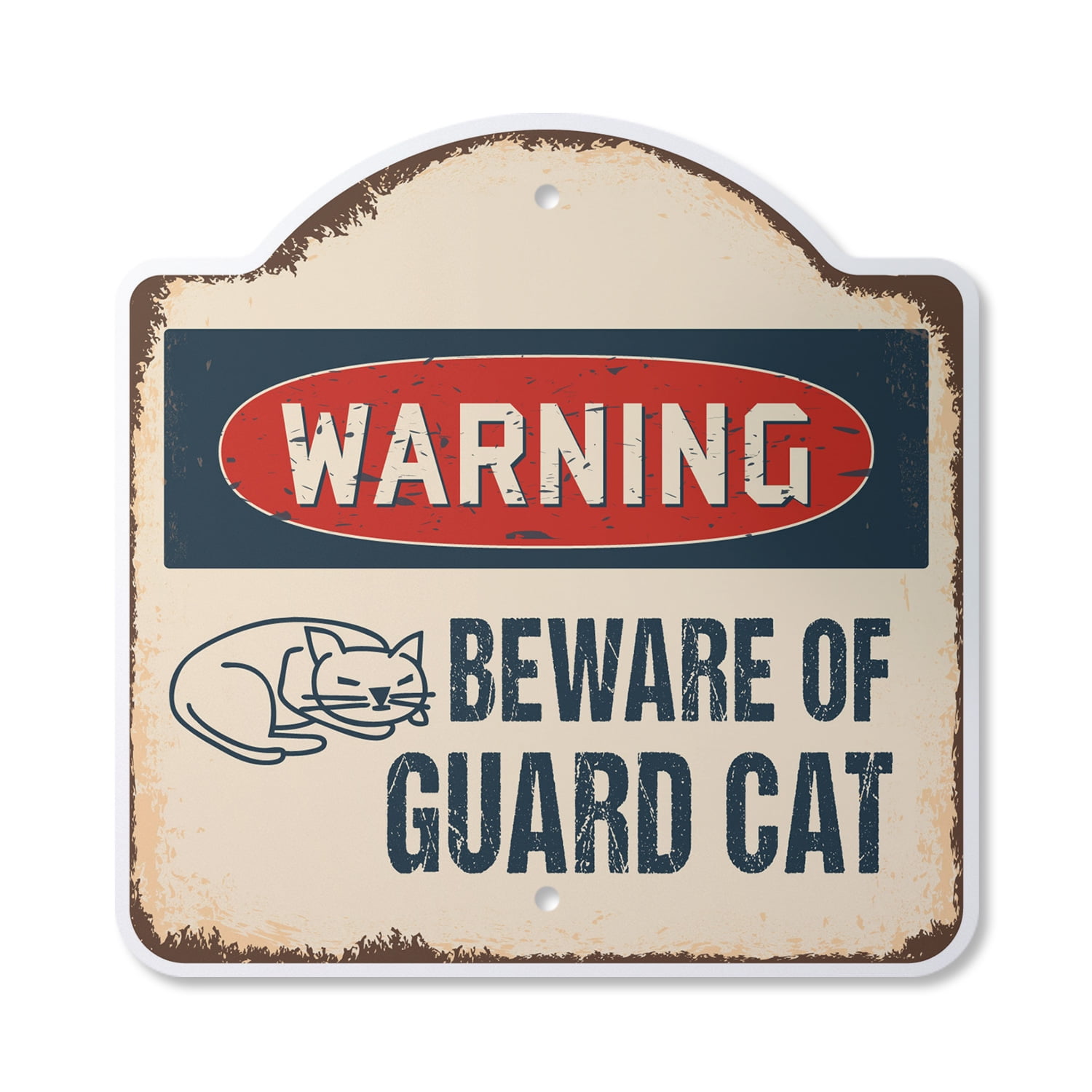 Beware Of Guard Cat 14" X 14" Sign | Indoor/Outdoor Plastic ...
