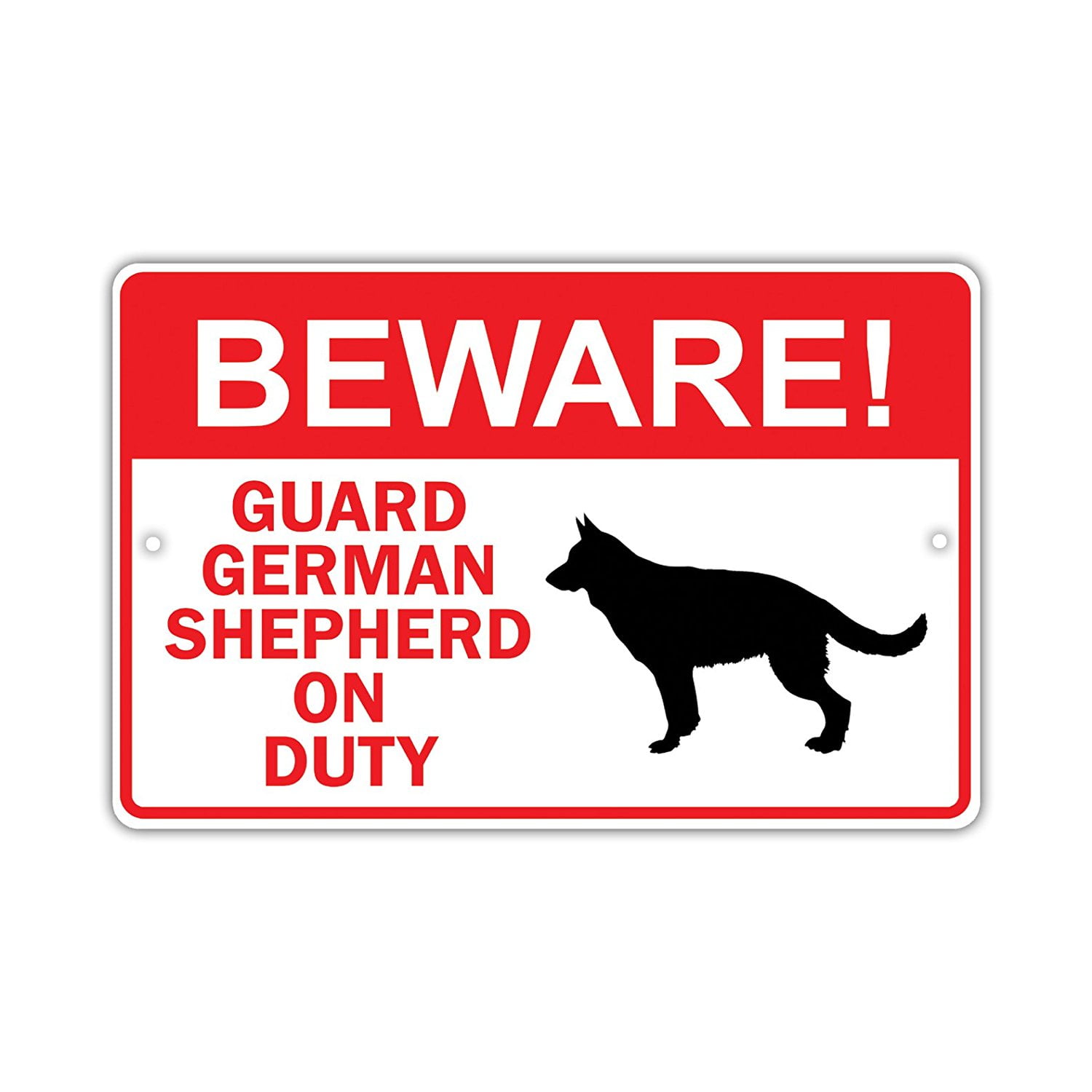 Beware! Guard German Shepherd Dog On Duty Owner Novelty Aluminum Metal ...