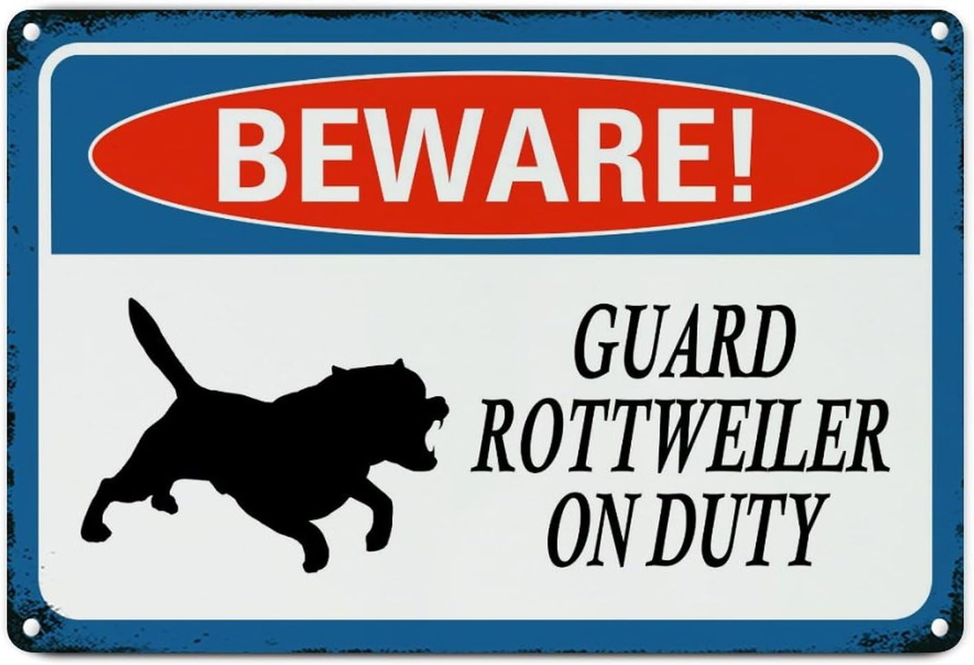 Beware Guard Rottweiler Street Metal Signs Man Cave Vintage No Rust ...