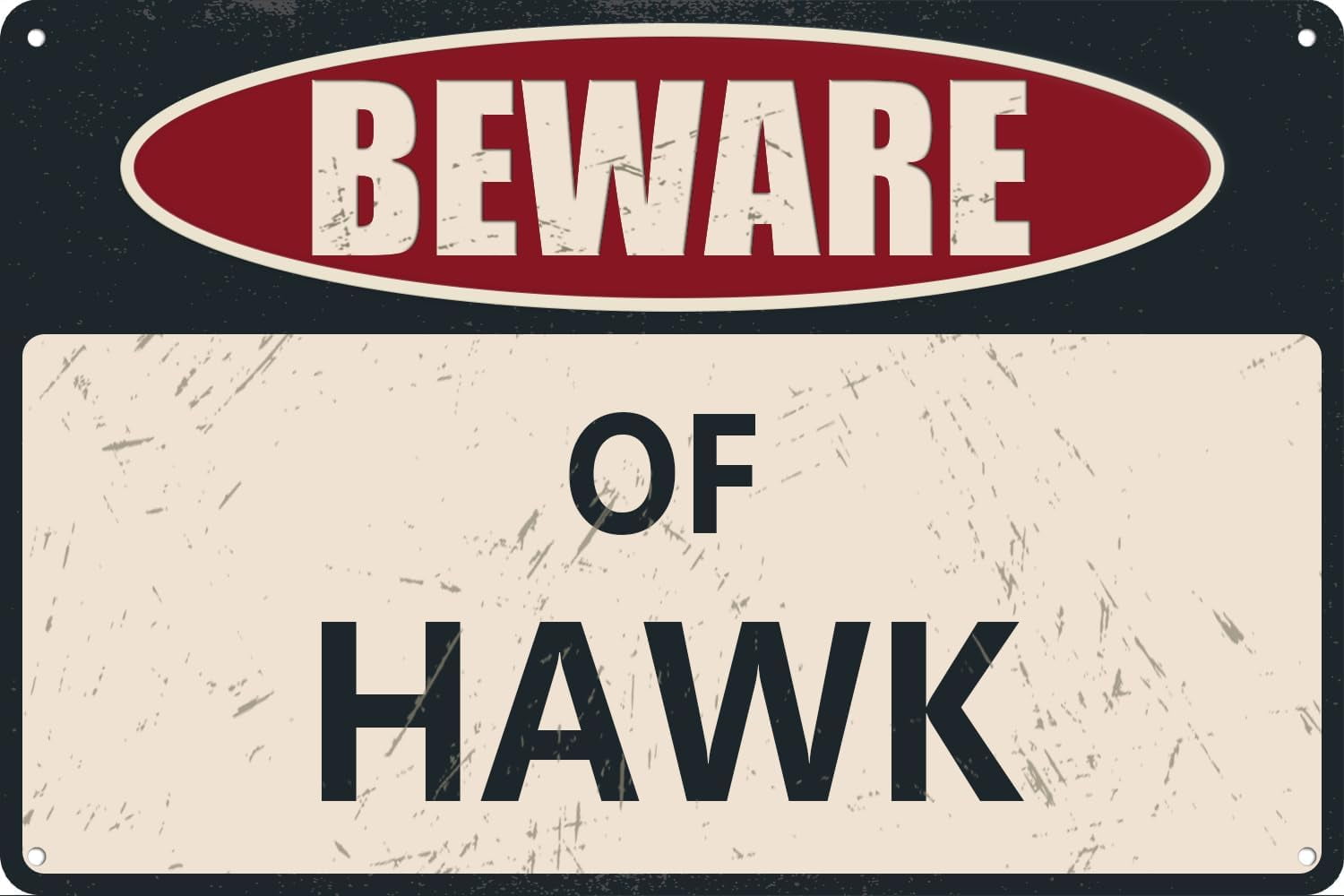 Beware of Hawk Warning Signs, Funny Metal Tin Sign Wall Decor For Yard ...