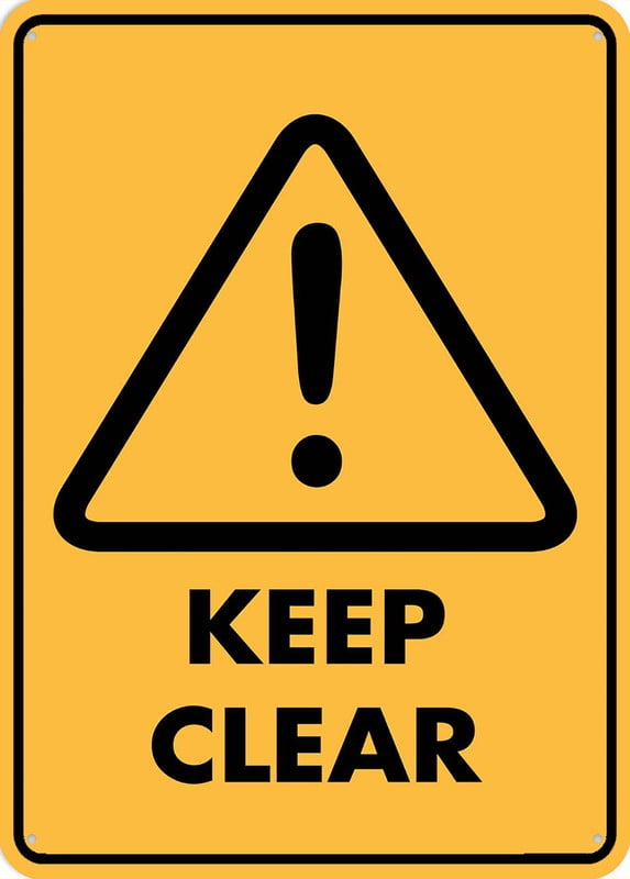 Beware Keep Clear Sign Metal 12X8 Inch Rust Free Aluminum, Uv Printed ...
