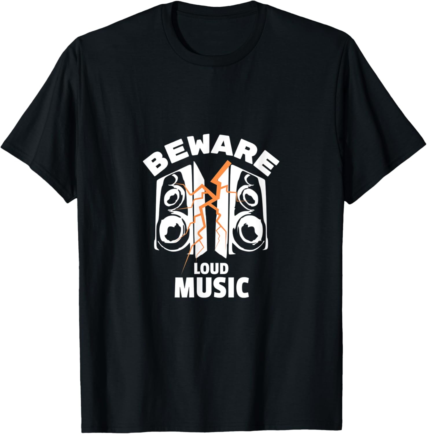 Beware Loud Music Loudspeakers Lightnings Graphics Men Women T-Shirt ...