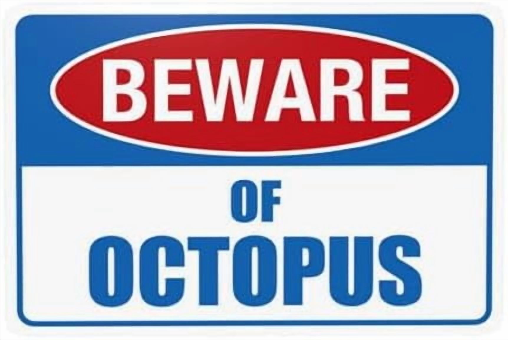 Beware of Octopus Warning Sign, Pool Rules Metal Signs for Home ...