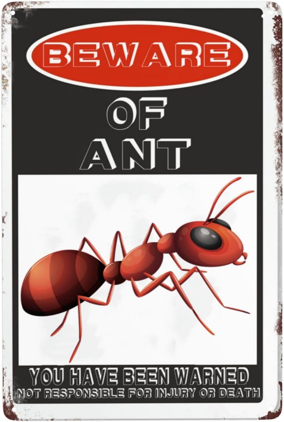 Beware Of Ant Metal Sign Warning Sign Safety Signs For Home Outdoor ...