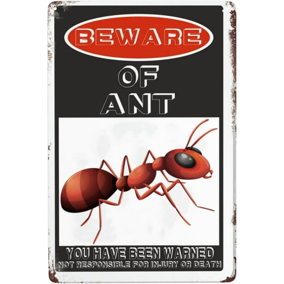 Beware Of Ant Metal Sign Warning Sign Safety Signs For Home Outdoor ...