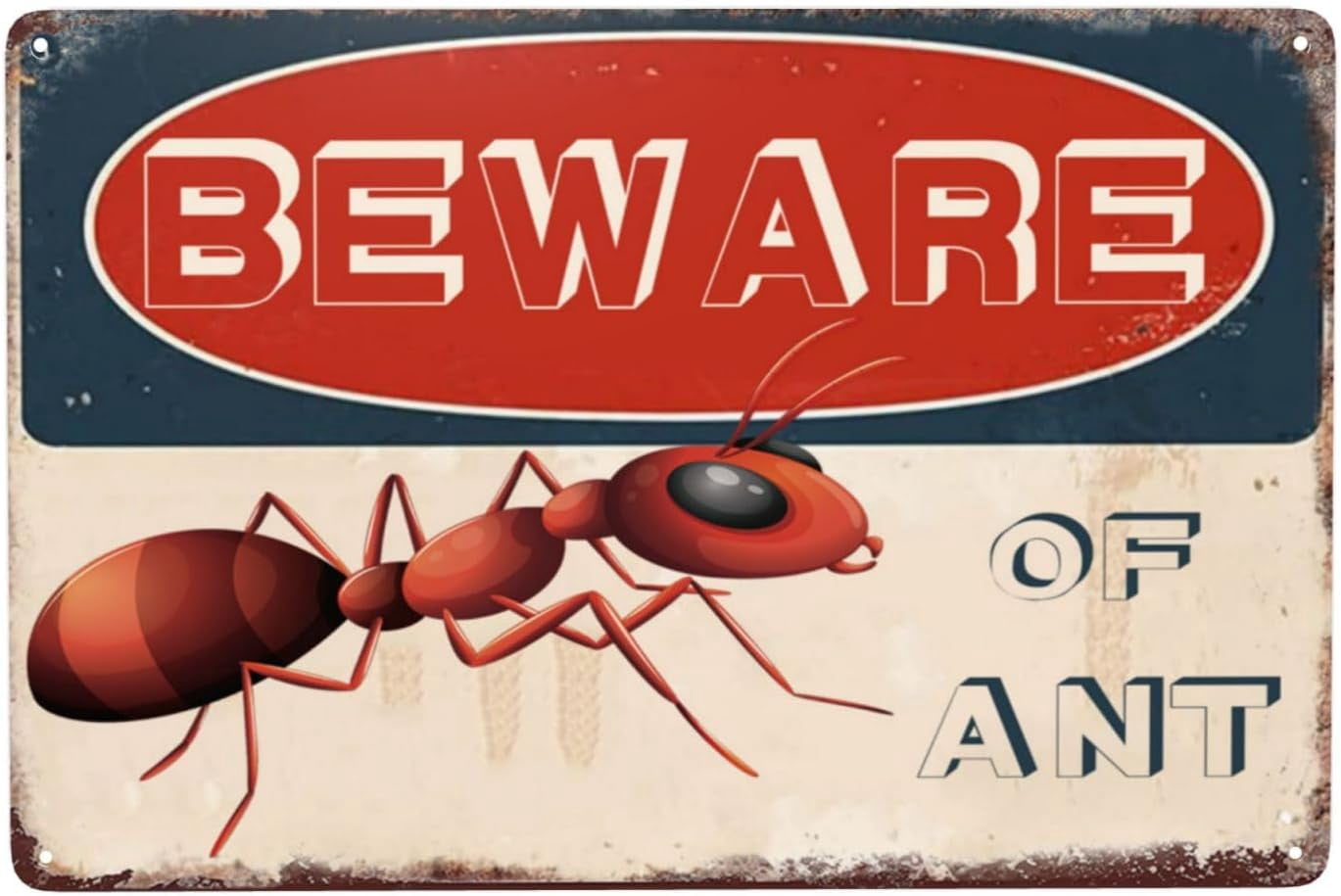 Beware Of Ant Metal Sign Warning Sign Safety Signs For Home Outdoor ...
