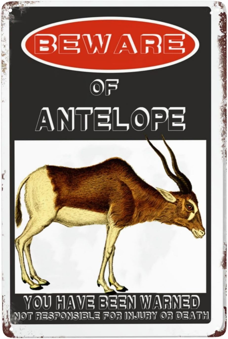 Beware Of Antelope Metal Sign Warning Sign Safety Signs For Home ...