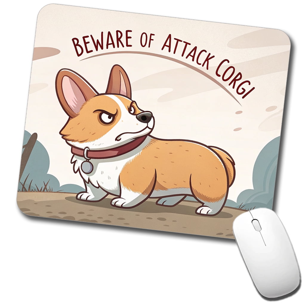 Beware Of Attack Corgi Dog Funny Mouse Pad Low Profile Gaming Mat - Walmart.com