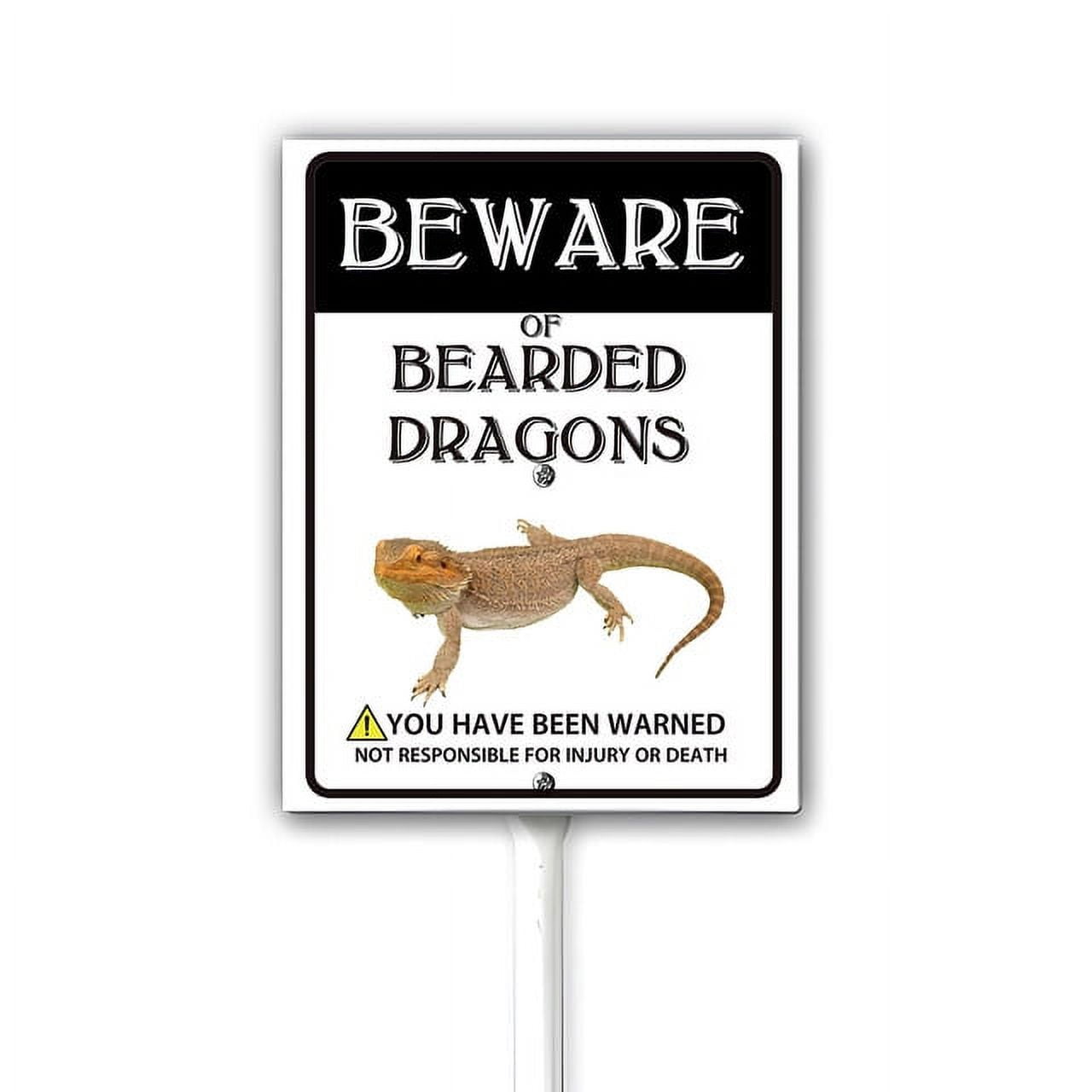 Beware Of Bearded Dragon Funny Warning Sign Aluminum Yard Sign With ...