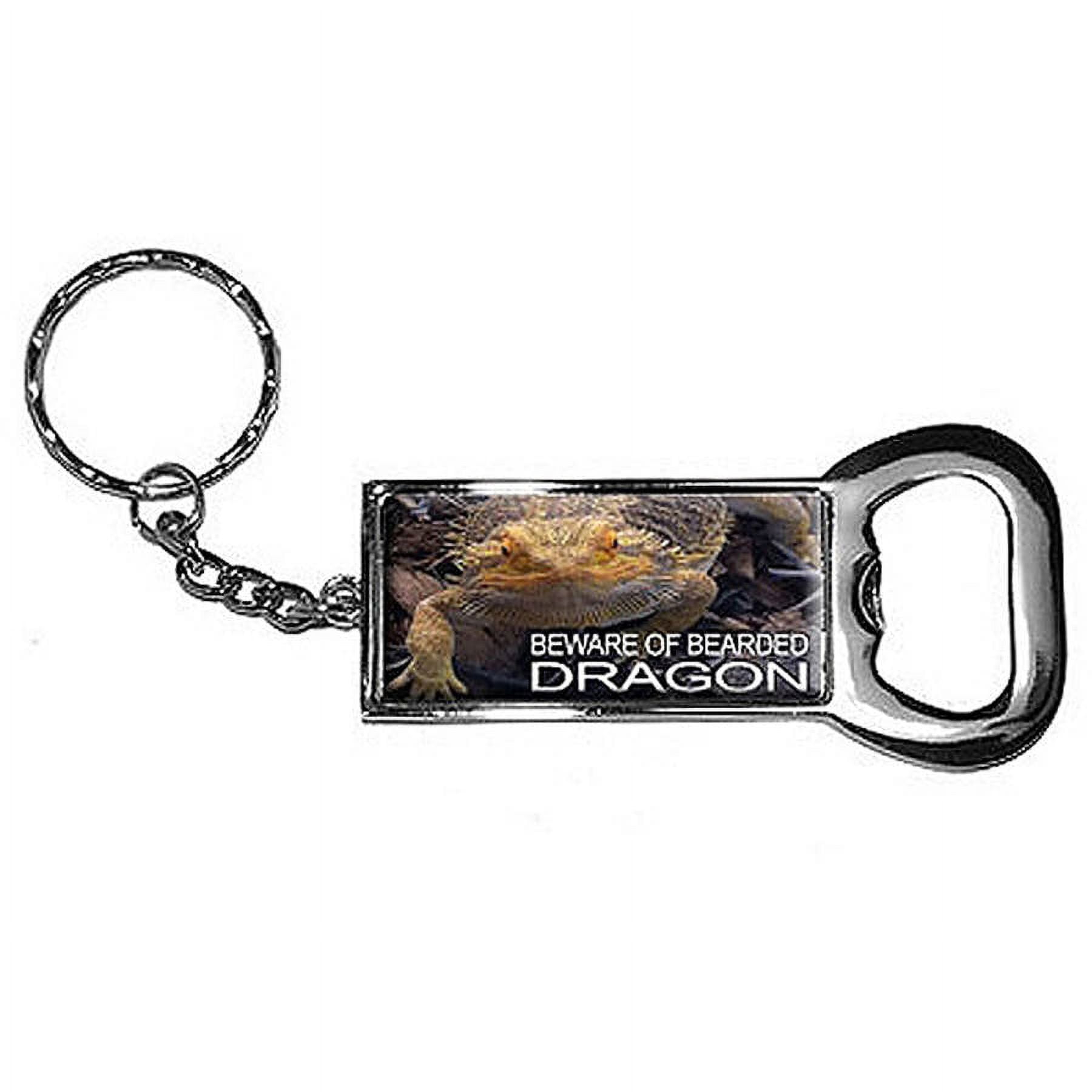 Beware Of Bearded Dragon Keychain Key Chain Ring Bottle Bottlecap ...