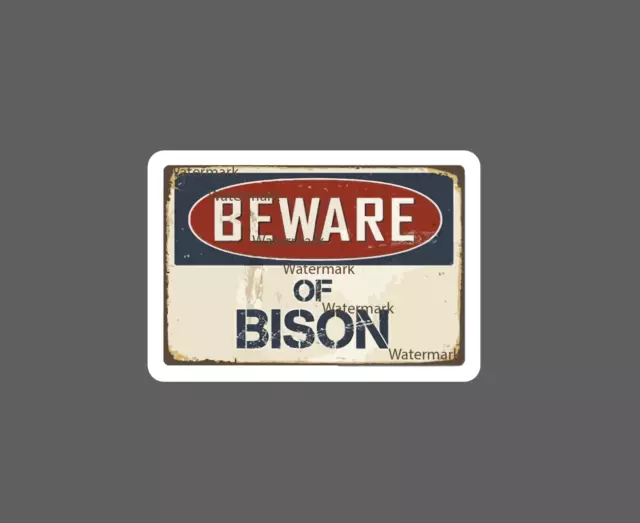 Beware Of Bison Sticker Warning Caution New Sticker Phone Decal Water ...