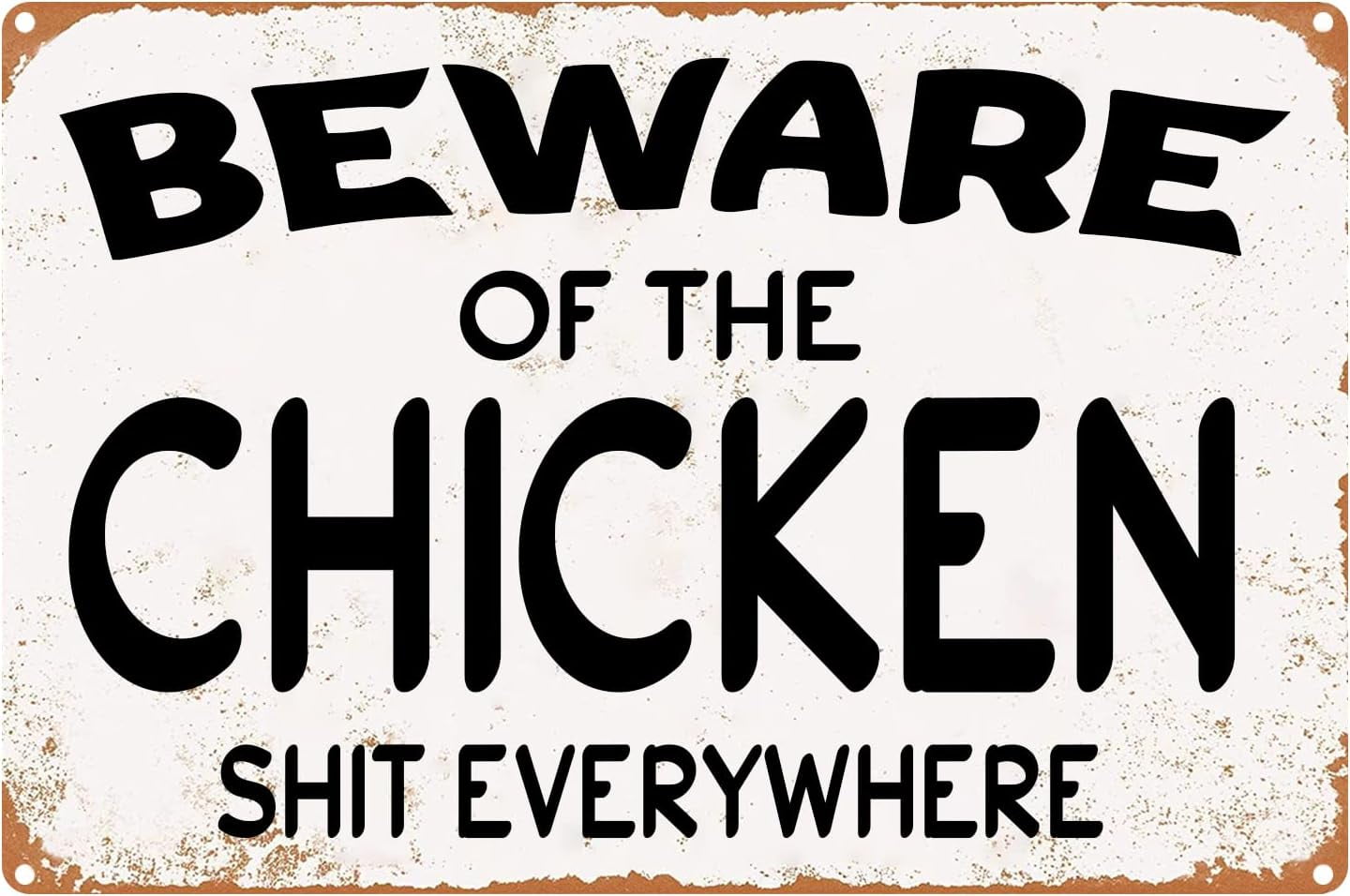 Beware Of Chickens Rooster Warning Tin Signs Vintage Metal Sign Chicken ...