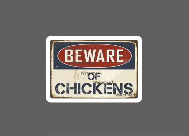 Beware Of Chickens Sticker Farm Caution New Sticker Phone Decal Water ...