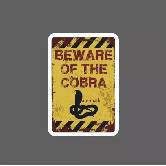 Beware Of Cobra Sticker Snake Caution Sticker Phone Decal Water Bottle ...