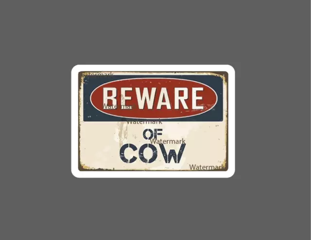 Beware Of Cow Sticker Caution Farm Sticker Phone Decal Water Bottle ...