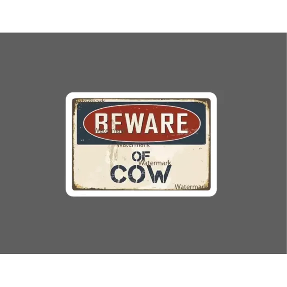Beware Of Cow Sticker Caution Farm Sticker Phone Decal Water Bottle ...