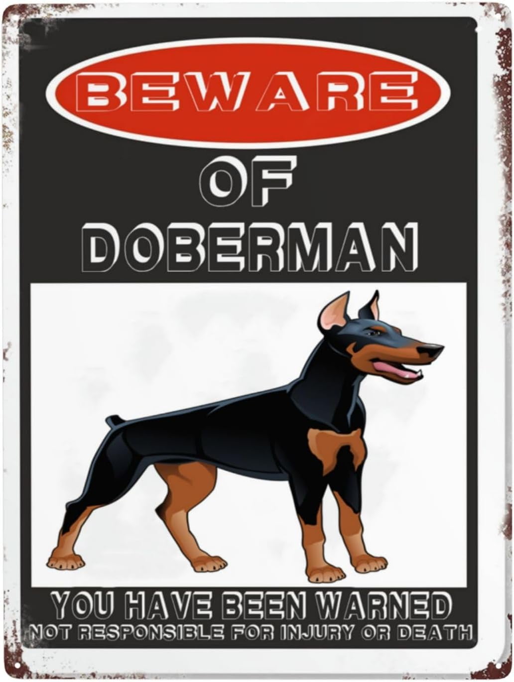 Beware Of Doberman Sign,12"X 16" Rust Free Beware Of Doberman Warning ...