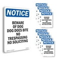 Beware Of Dog Dog Does Bite No OSHA Notice Aluminum Sign 10 Inch x 7 ...