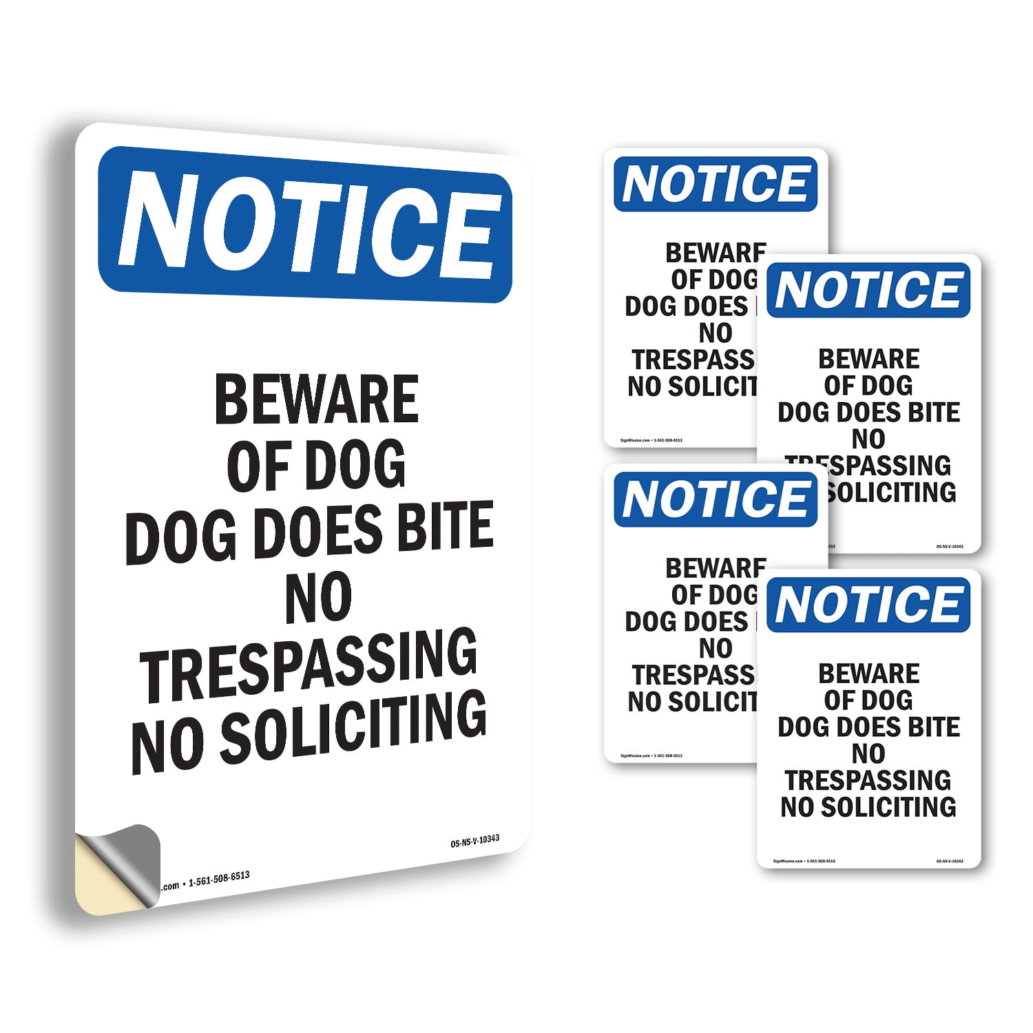 Beware Of Dog Dog Does Bite No OSHA Notice Vinyl Decal Label 10 Inch x ...