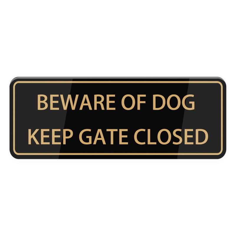 Beware Of Dog Keep Gate Closed Sign, Self Adhesive Sign For Front Door ...