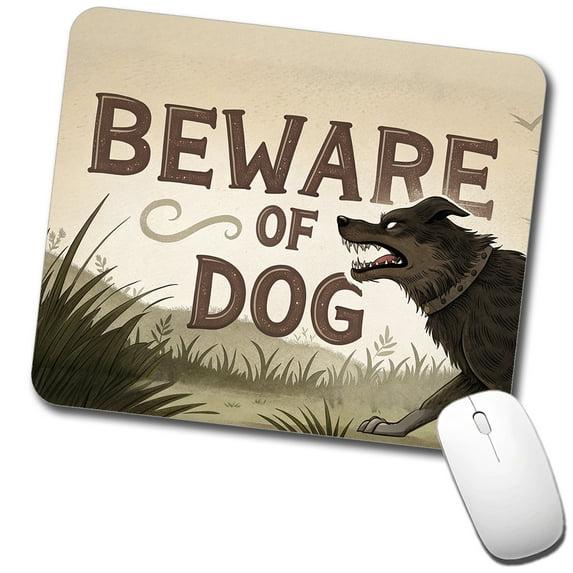 Beware Of Dog Mean Mouse Pad Low Profile Gaming Mat - Walmart.com