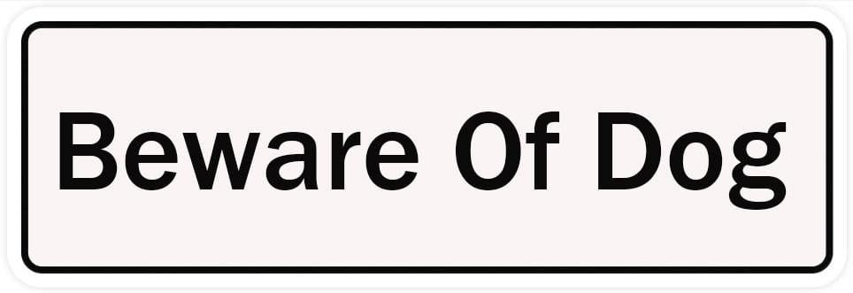 Beware Of Dog Sign 9 X 3 Inch Acrylic Plastic Sign With Symbols, Self ...