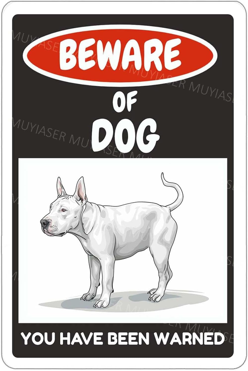 Beware Of Dog Sign Bull Terrier You Have Been Warned Metal Tin Signs ...