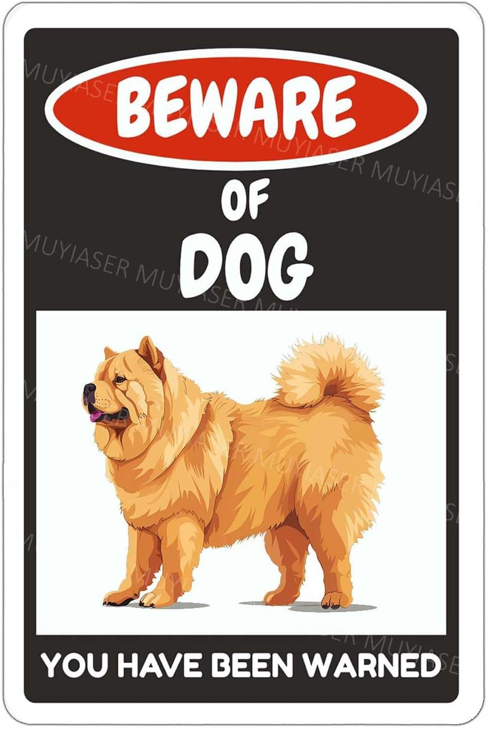 Beware Of Dog Sign Chow Chow You Have Been Warned Metal Tin Signs Door ...