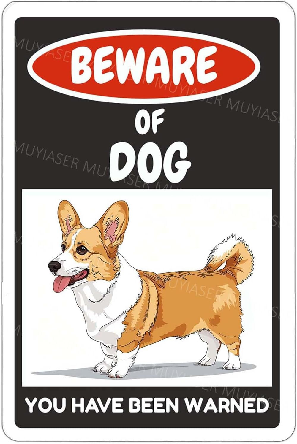Beware Of Dog Sign Corgi You Have Been Warned Metal Tin Signs Door Sign ...